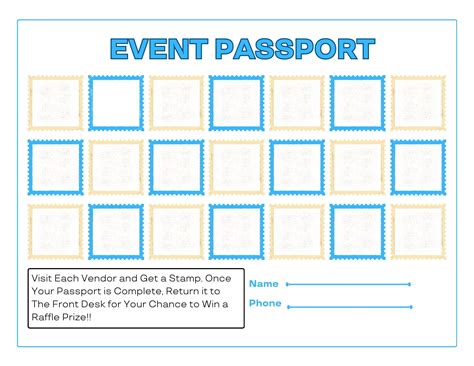8 5 X 11 Printable Digital Event Passport Template Edit In Adobe