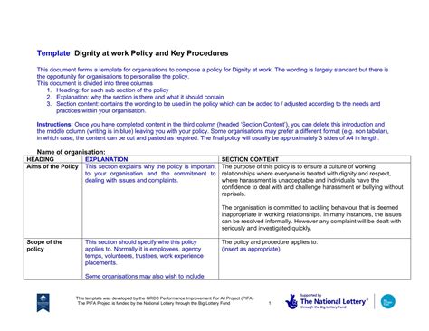 Free Printable Policy And Procedure Templates Word PDF Examples