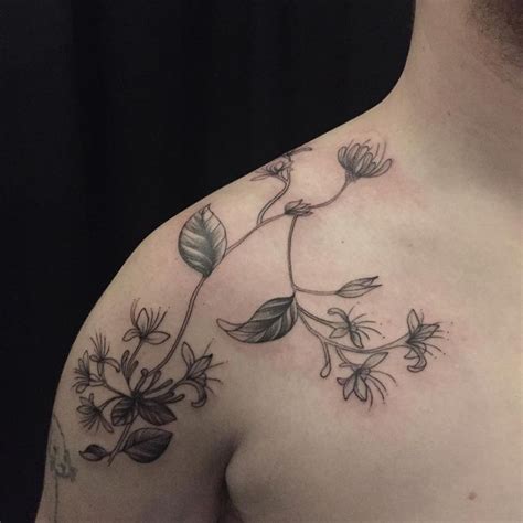 Honeysuckle For Wes Honeysuckle Honeysuckletattoo Flowertattoo