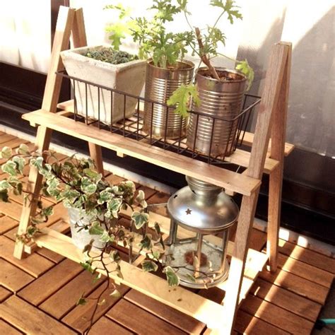 手作りガーデンラック My Garden～herbs＆flowers～ 手作りインテリア 100円 ベランダガーデニング Diy ガーデニング 棚