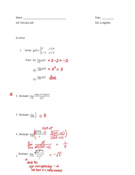 Ap Calc Notes 09 07 Jkoijijhkhkhjju Name Date