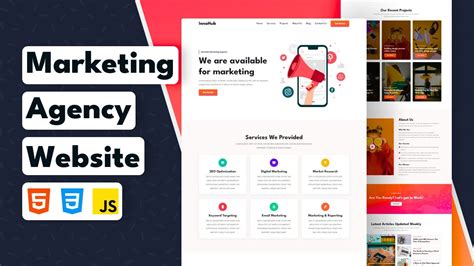 Digital Marketing Agency Website Using Html Css Javascript Youtube