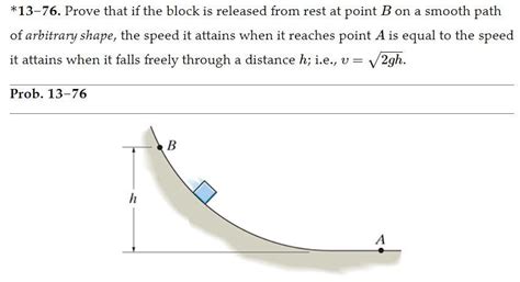solved 13−76 prove that if the block is released from