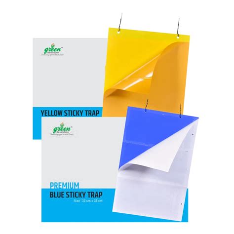 A4 Size Eco Sticky Trap Yellow And Blue Sticky Trap Bharatagri Krushi Dukan