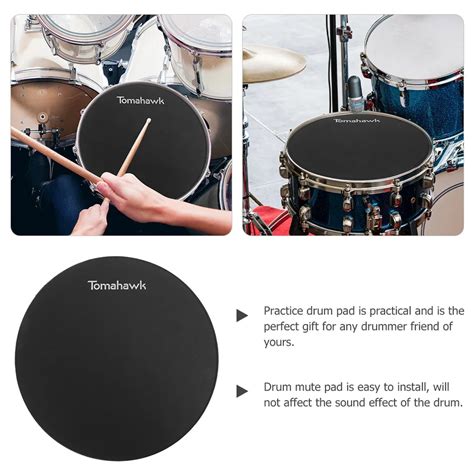 Drum Pad Curckua 10pcs Drum Mute Pads Five Drums Three Cymbals Jazz