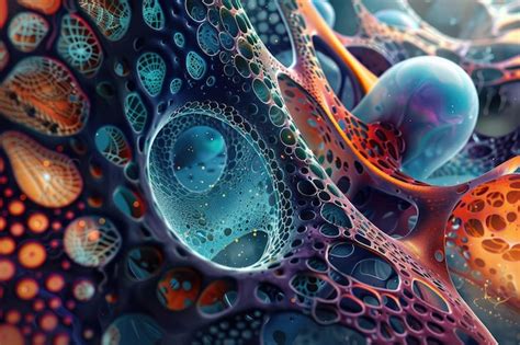 Geometric Structures Of Cell Tissue In Educational Illustrations Premium Ai Generated Image