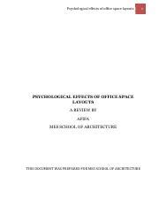 Exploring Psychological Effects Of Office Space Layouts Course Hero