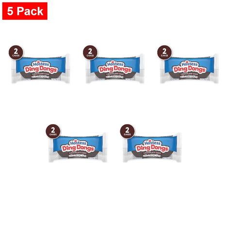 Hostess Ding Dongs Snack Cakes Chocolate Flavor Sleeve 2 Count 5 Pack