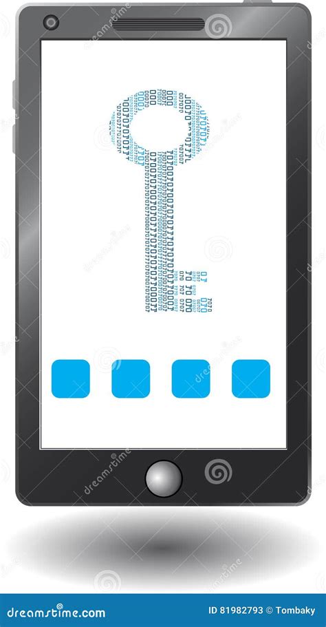 Smartphone With Virtual Security Key Icon Stock Illustration Illustration Of Icon Password