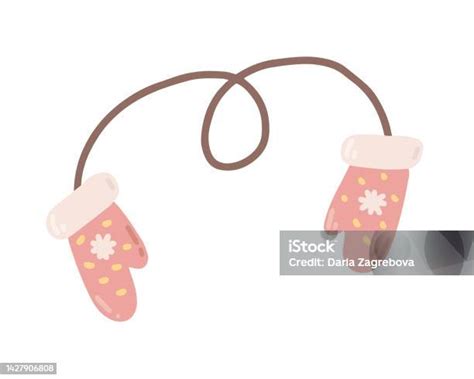 현에 눈송이가 달린 겨울 장갑 흰색 배경에 벡터 플랫 일러스트 레이 션 0명에 대한 스톡 벡터 아트 및 기타 이미지 0명 겨울 계절 Istock