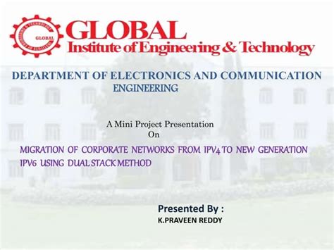 Migration Of Corperate Networks From Ipv4 To Ipv6 Using Dual Stack Pptx Computer Networking