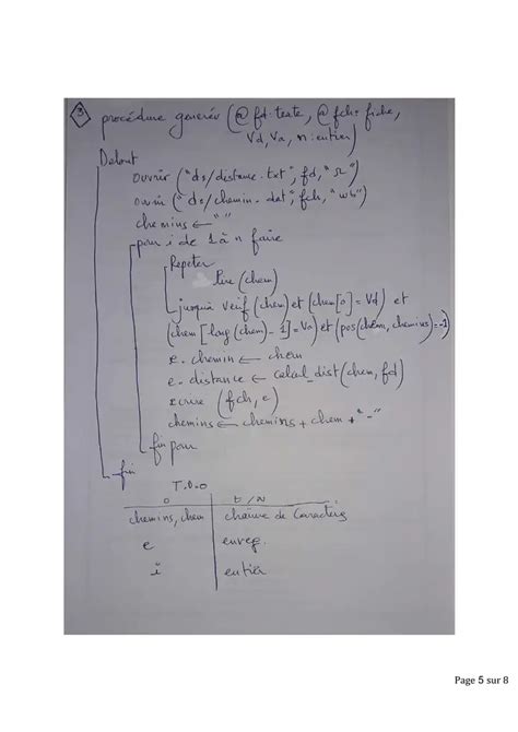 Bac Sc De Linformatique Algorithme Et Programmation Bac Blanc