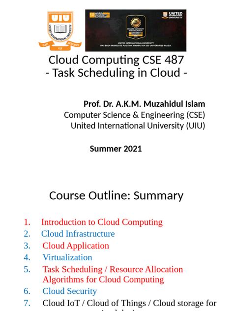 Cse 487 Lecture No4 Summer 2021 Task Scheduling Pdf Scheduling Computing Cloud