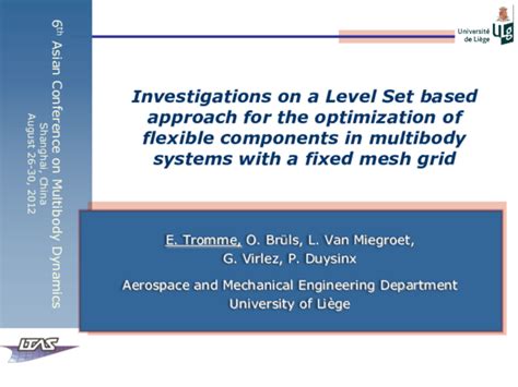 Pdf Investigations On A Level Set Based Approach For The Optimization Of Flexible Components