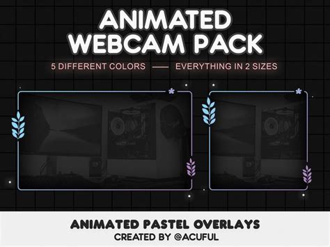 Animated Cute Stream Overlays For Twitch Camera Pack Flowers Cam Overlay Girly Webcam