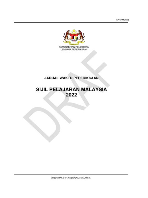 Draf Jwp Spm 2022 H1h25 Pdf