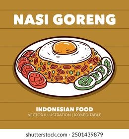 Top View Indonesian Food Smashed Chicken Stock Vector Royalty Free