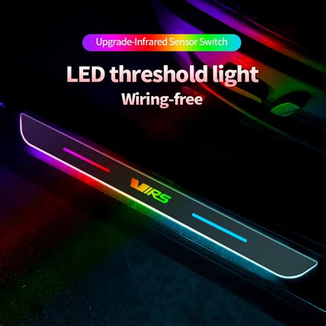 맞춤형 다이나믹 Led 웰컴 페달 자동차 스커프 플레이트 페달 문턱 도어 씰 통로 조명 Usb 전원 배선 없음 로고 프로젝터 Aliexpress
