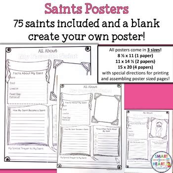 Catholic Saints Project Research Report Posters Featured Saints