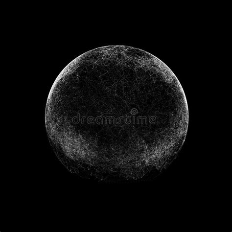 Abstract Sci Fi Sphere With Particles And Lines Technology Network Connection On World