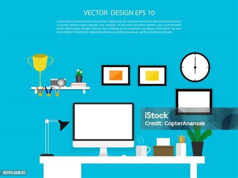 인터페이스 아이콘 데스크톱 디스플레이와 사무실 인테리어 개념에 대한 스톡 벡터 아트 및 기타 이미지 개념 개념과 주제 그래픽 사용자 인터페이스 Istock