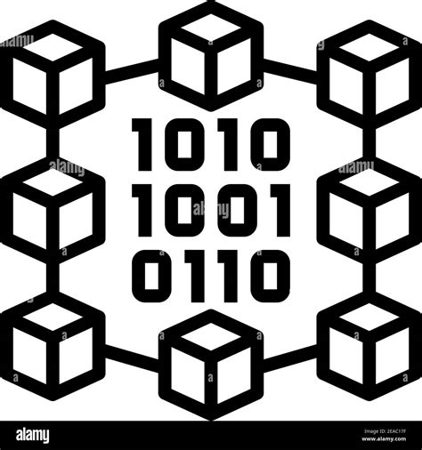 Binary Neural Network Line Icon Vector Illustration Stock Vector Image