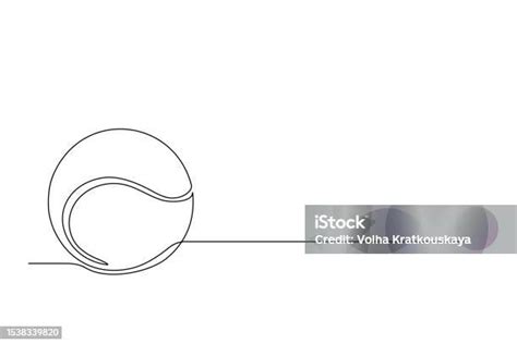 테니스 공의 한 줄 그리기 테니스 장비 하나의 연속 라인 아트 라켓과 공이 있는 테니스 스포츠 테마의 연속적인 한 선 그리기 한