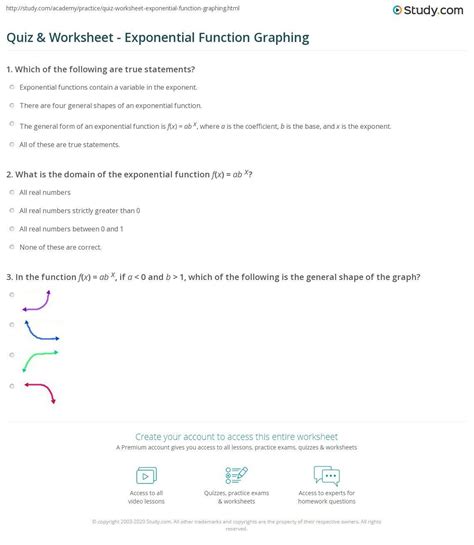 writing exponential functions worksheet
