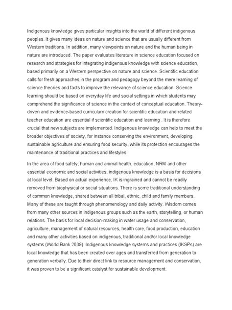 Essay Indigenous Pdf Science Education Science