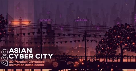 Asian Cyber City 2d Environments Unity Asset Store