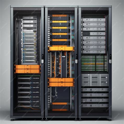 Premium Ai Image Network Server Racks Hyper Realistic Ultra Detailed