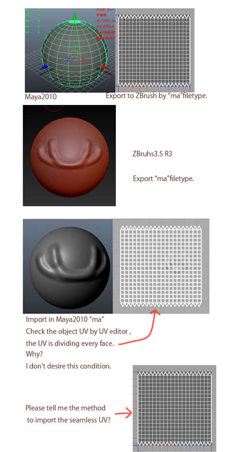 Uv Seam Trouble In Ma Maya2010 Zbrushcentral