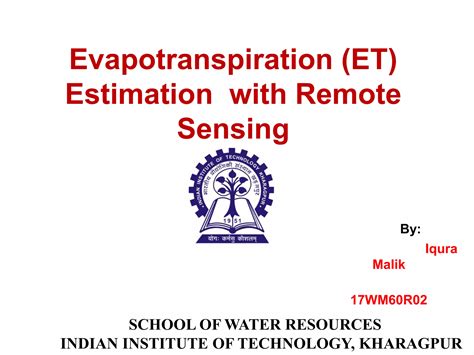 Evapotranspiration Estimation With Remote Sensing Pptx