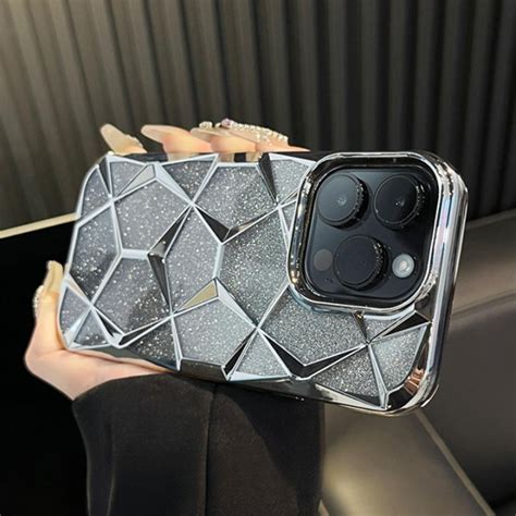 CSCR Luxury Electroplated D Rhombic Phone Cases For IPhone Pro Max Case Clear