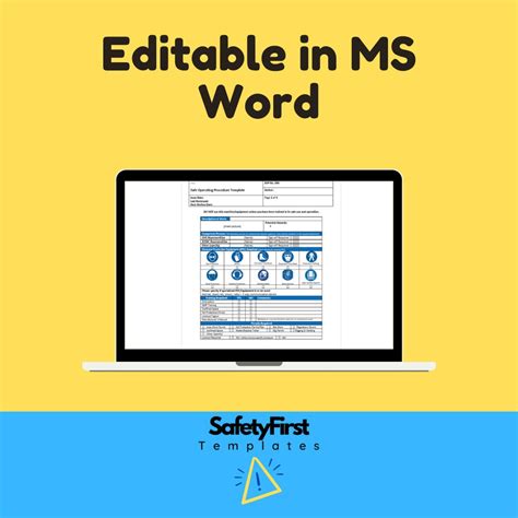 Safe Operating Procedure Sop Template Workplace Safety Policies