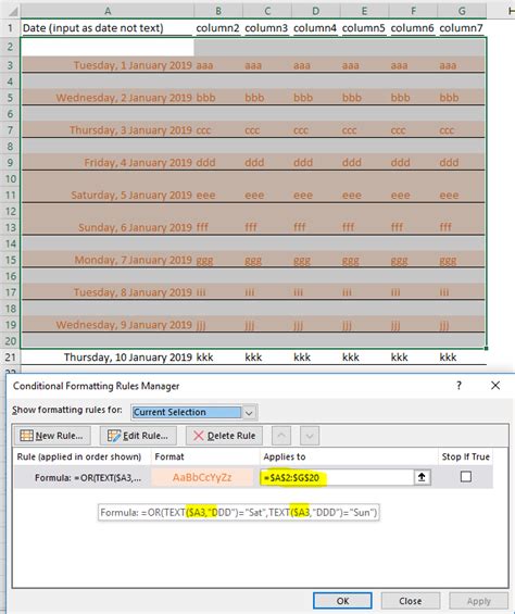 Highlight Weekends And Holidays Using Conditional Formatting In Excel Part 2 Wmfexcel