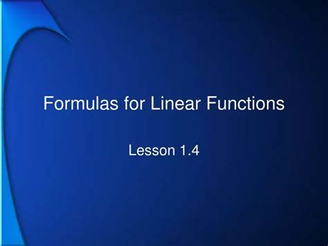 PPT Formulas For Linear Functions PowerPoint Presentation Free Download ID 473648