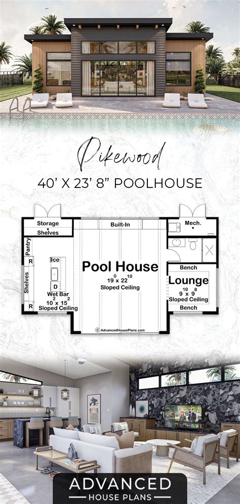 Best 13 Modern Style Pool House Plan Pikewood Floor Plans By