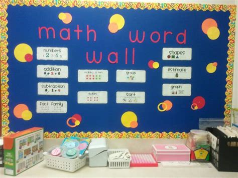 Math Word Wall With Numbers And Shapes