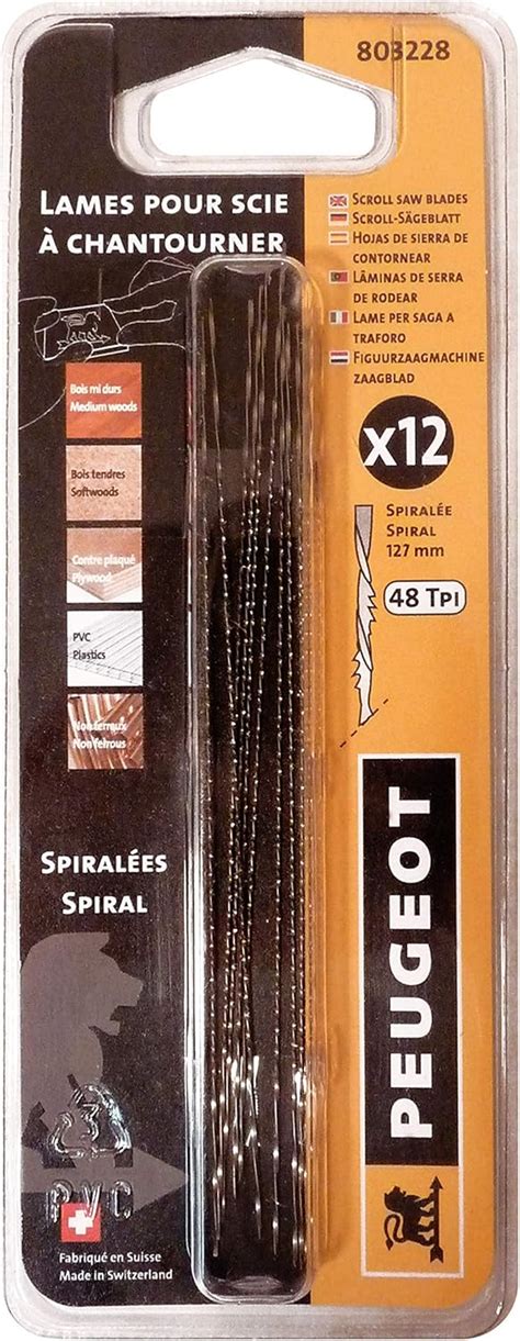 Peugeot 803228 Set Of 12 Round Scroll Saw Blades For Wood Fast Sawing