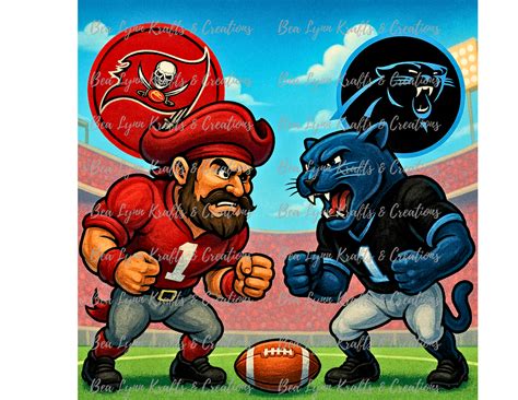Tampa Bay Buccaneers Vs Carolina Panthers Mascot Battle Png • Cartoon