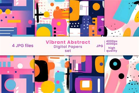 Vibrant Abstract Digital Papers And Colorful Patterns