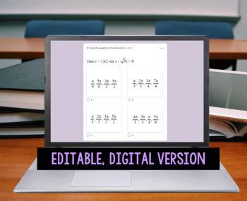 PreCalculus Unit 5 Analytic Trigonometry Digital Print Editable Assessment