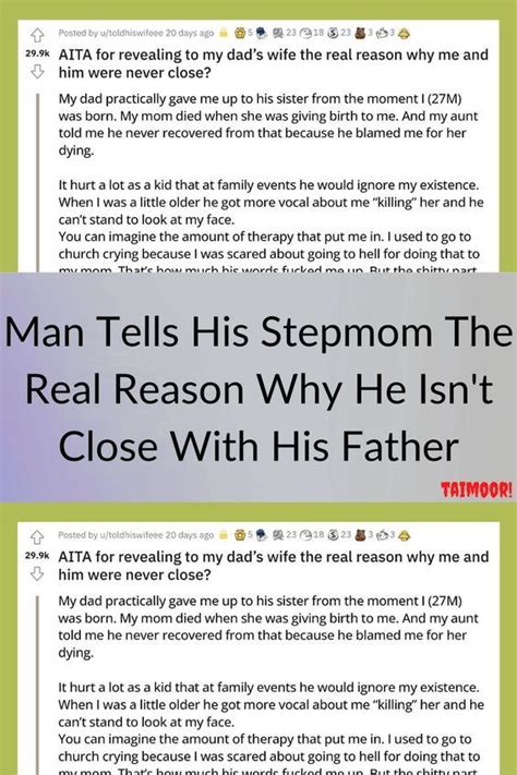 Man Tells His Stepmom The Real Reason Why He Isn T Close With His Father Artofit