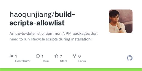 Github Haoqunjiangbuild Scripts Allowlist An Up To Date List Of Common Npm Packages That