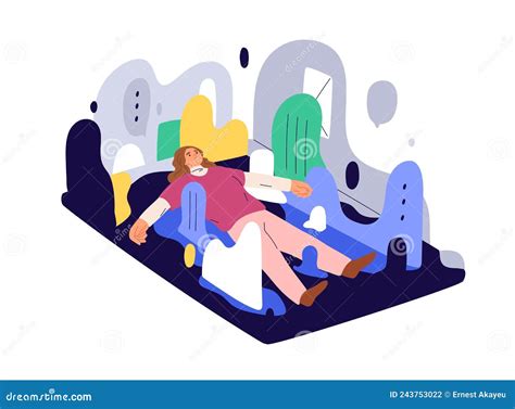 Information Overload Infoxication Concept Tired Stressed Person In Info Chaos Flood Stock