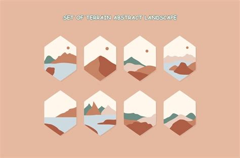 Premium Vector Set Of Terrain Abstract Landscape