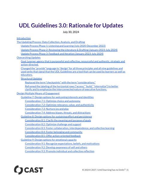 Udl Guidelines 3 0 Rationale Pdf Learning Information