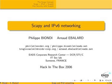 PDF Scapy And IPv Networking SecDev Orgsecdev Org Conf Scapy IPv HITB Pdf The Scapy