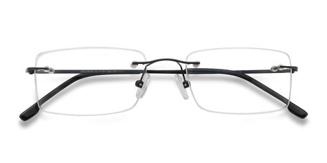 Woodrow Rectangle Black Rimless Eyeglasses Eyebuydirect Eyebuydirect Eyeglasses Black